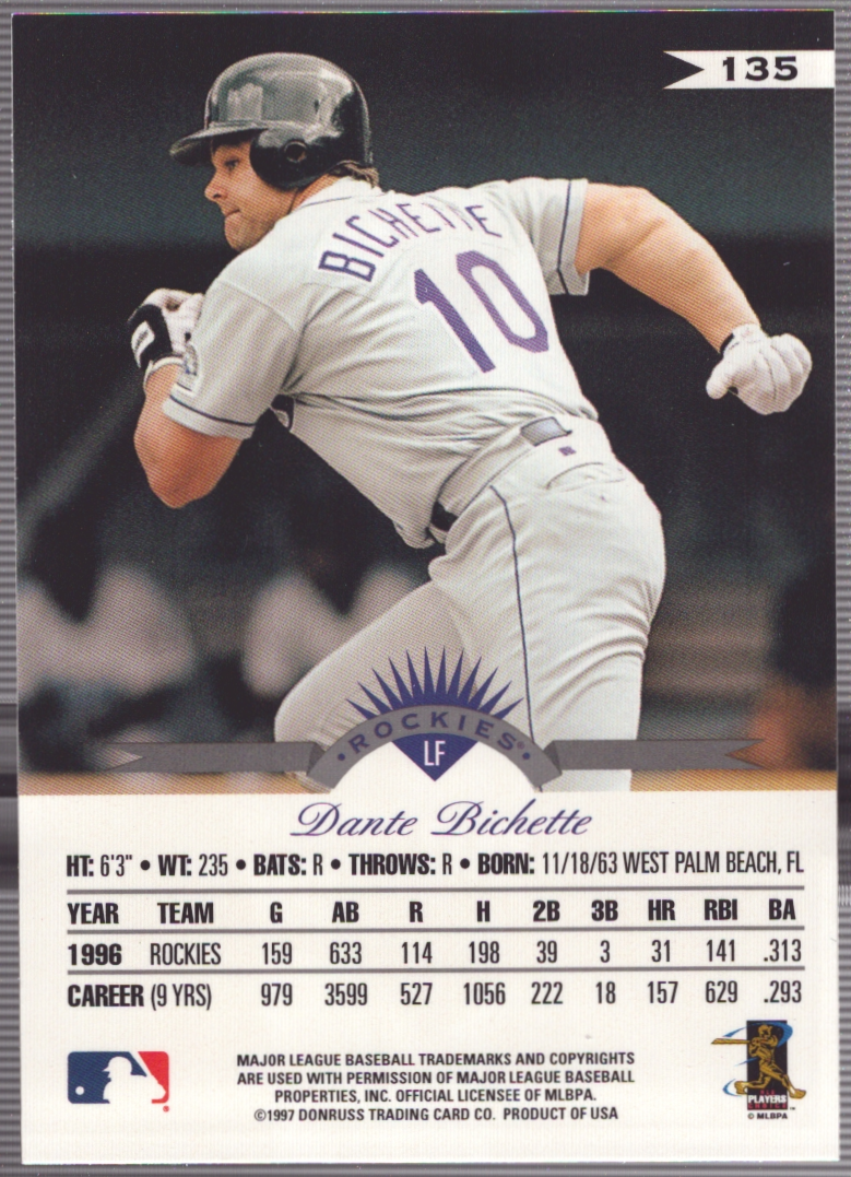 1997 Leaf Baseball Dante Bichette #135 NM | eBay