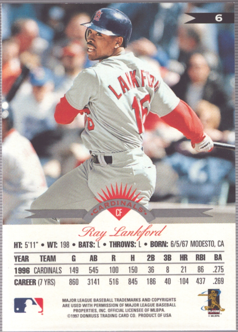 1997 Leaf Baseball Ray Lankford #6 NM | eBay