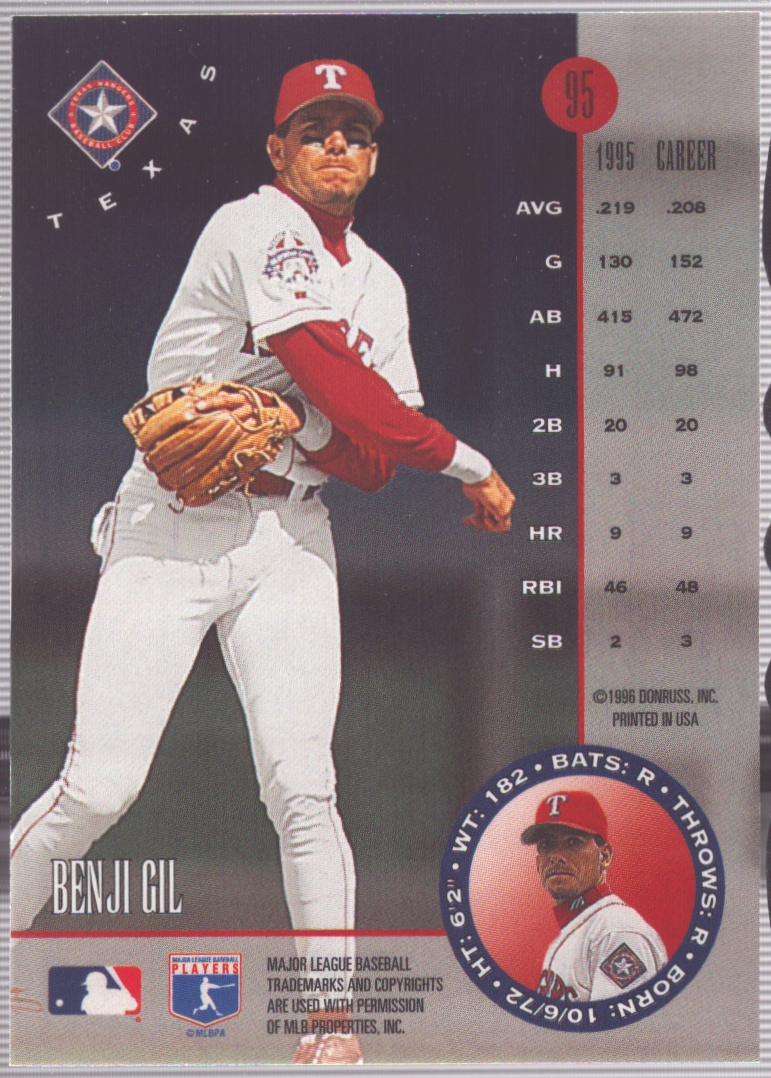 1996 Leaf - Press Proofs Silver Baseball Benji Gil #95 NM | eBay